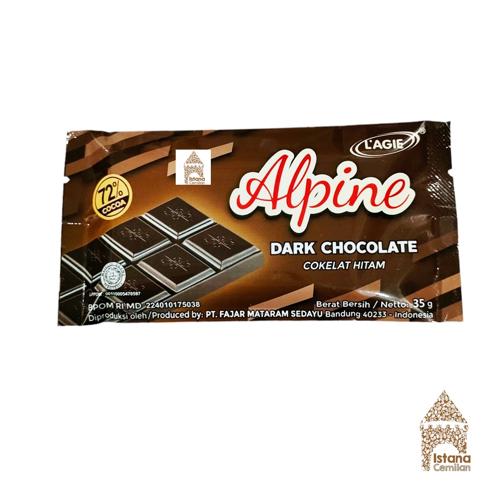 Jual L'agie / Lagie Alpine Dark Chocolate Cokelat Hitam 35 Gram ...