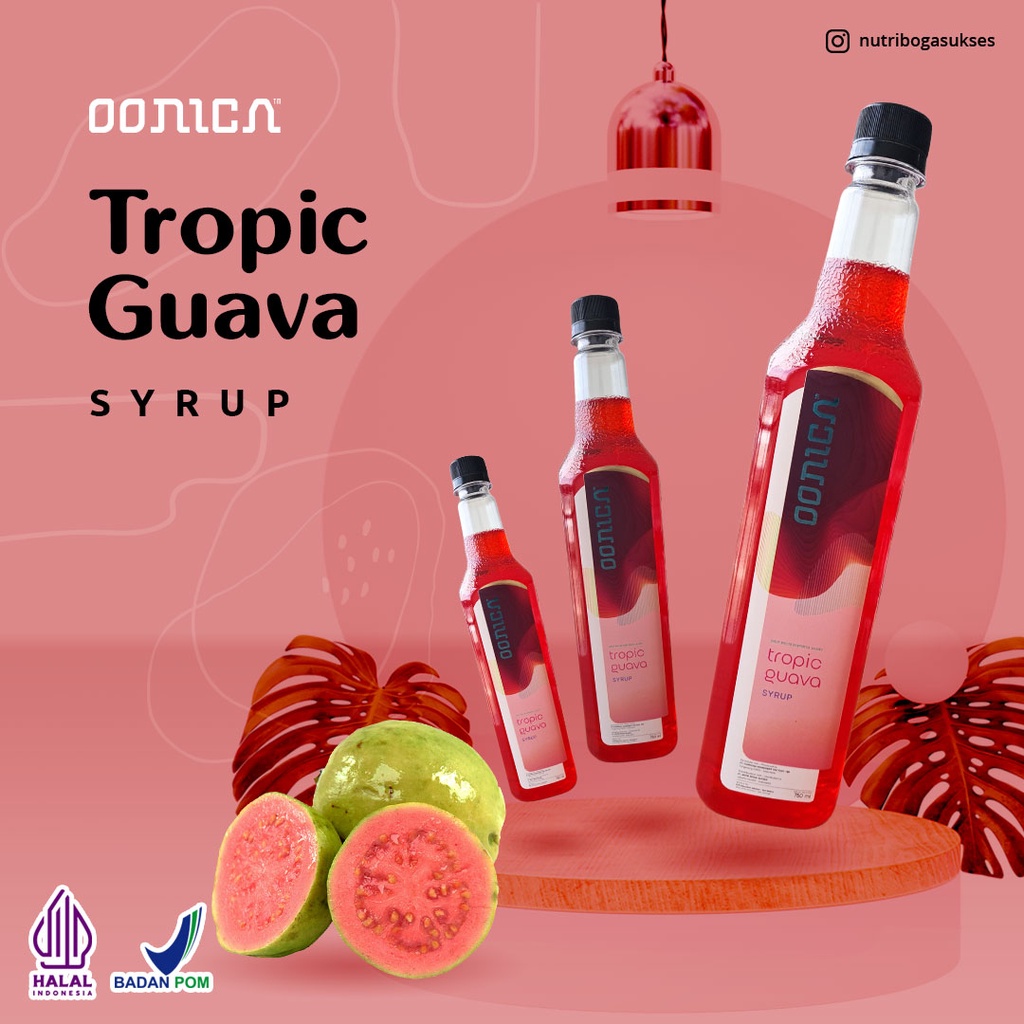 Jual 750gr OONICA Tropic Guava Syrup (sirup dengan rasa buah guava ...