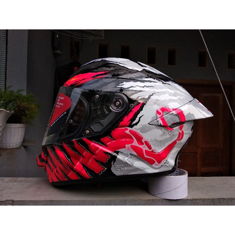 Jual helm kyt tt course repaint anti venom full airbrush no decal ...