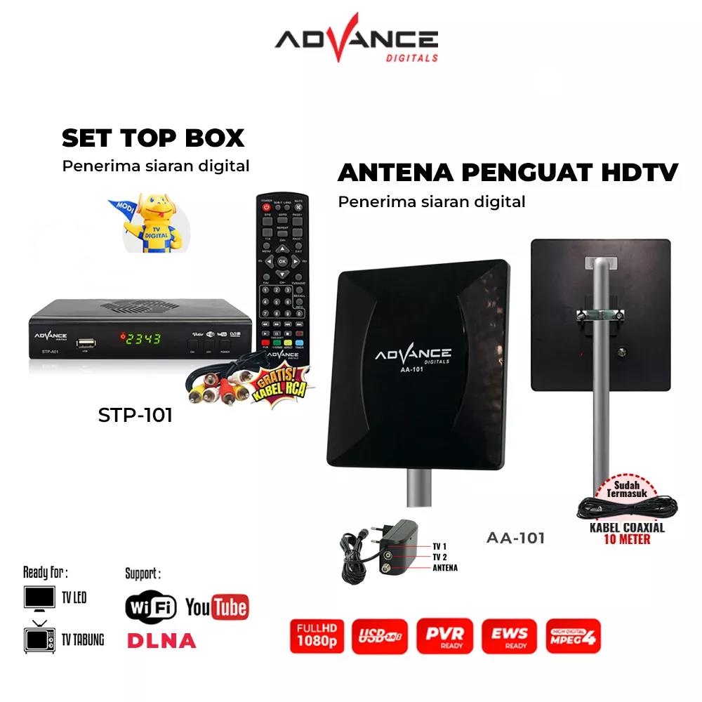 Jual 【Garansi 1 Tahun】Advance Set Top Box TV Digital DVB T2 HD EWS Receiver Penerima Siaran Bisa ...