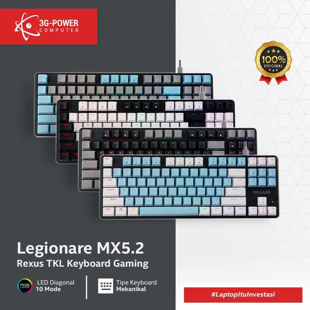 Jual Rexus Legionare MX5.2 Finale TKL Mechanical Gaming Keyboard ...