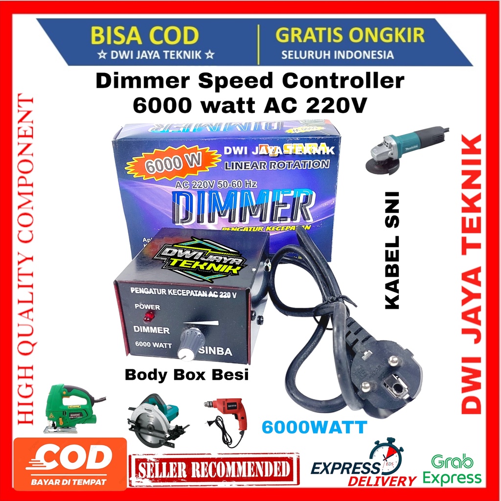 Jual Dimmer Speed Controller 6000 watt AC 220V | Shopee Indonesia