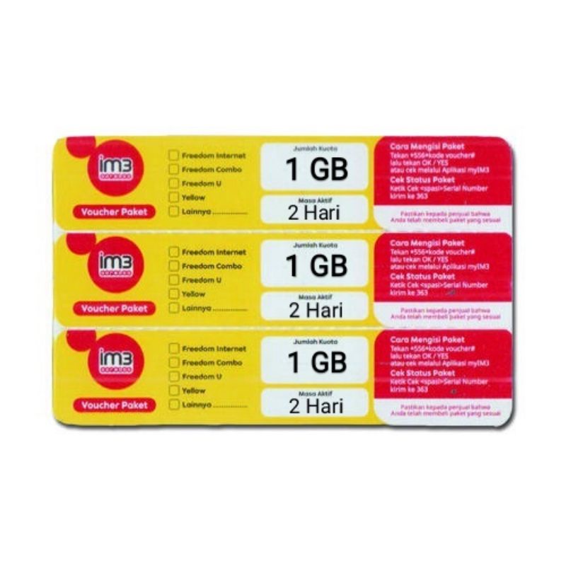 Jual Voucher Data Indosat IM3 Kuota 1 GB | Shopee Indonesia