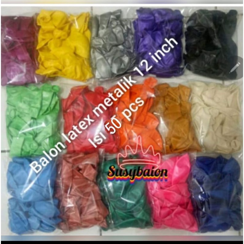 Jual Balon metalik 12 inch (isi 50pcs /per pack )/ balon ulang tahun ...