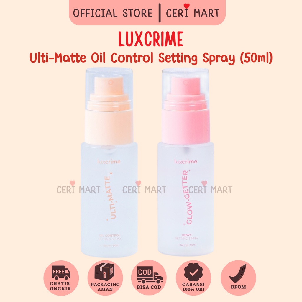 Jual Luxcrime Glow-Getter Dewy Setting Spray Luxcrime Ulti-Matte Oil ...