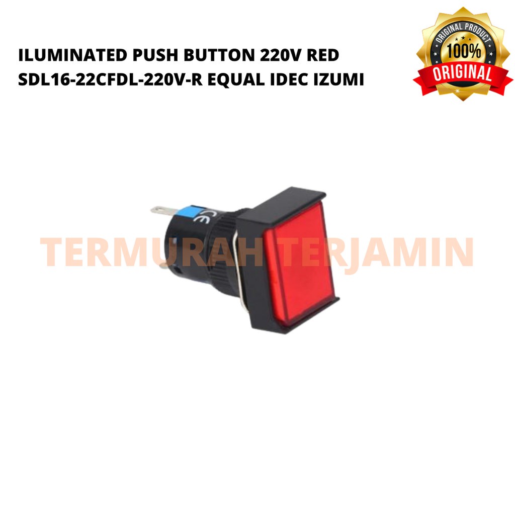 Jual ILUMINATED PUSH BUTTON 220V RED SDL16-22CFDL-220V-R EQUAL IDEC ...