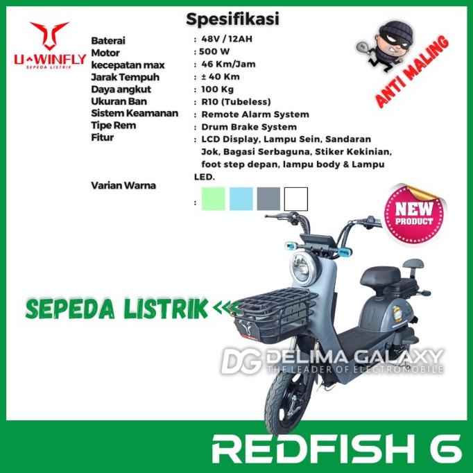 Jual SEPEDA LISTRIK UWINFLY REDFISH 6 / REDFISH 6 / RF-6 GARANSI RESMI ...
