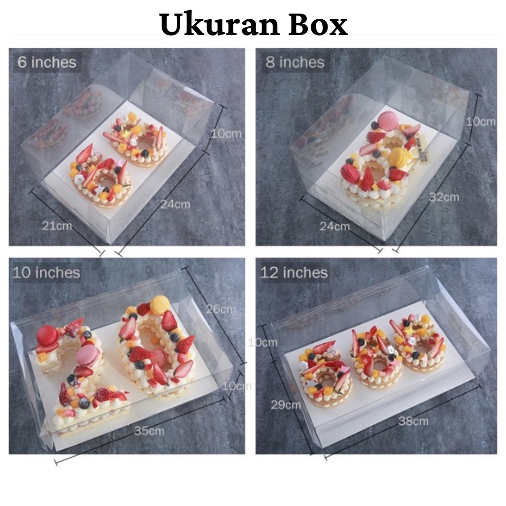 Jual Box kue huruf alphabet Box kue tart Box kue bening Box kue beserta ...