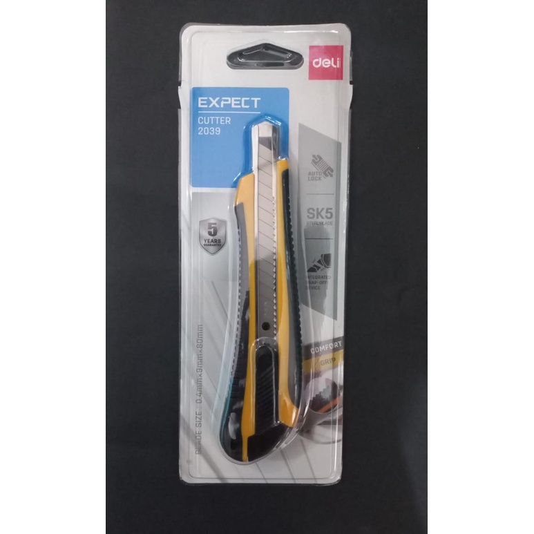 Jual Cutter Deli 2039 / Cutter Tajam / 0.4mm x 9mm x 80mm / SK5 Steel ...