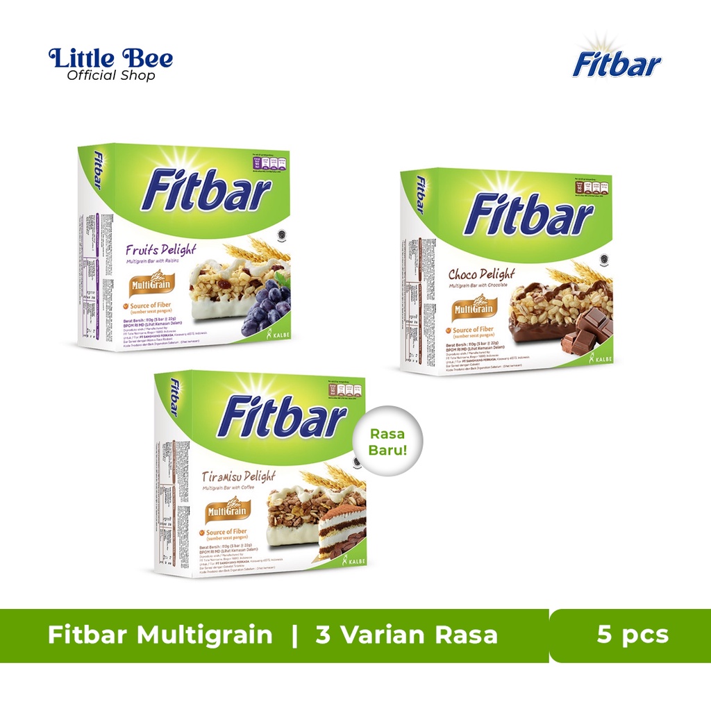 Jual FITBAR Multigrain | Snack Sehat | 3 Varian Rasa | Isi 5 x 22 gr ...