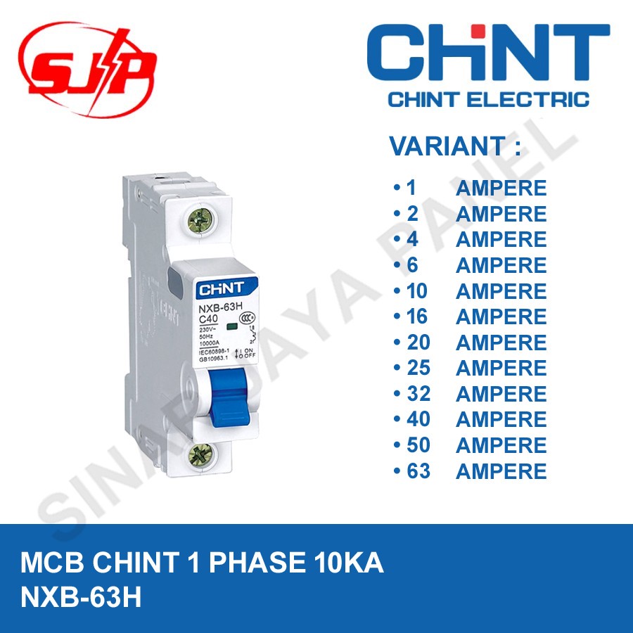 Jual MCB CHINT NXB-63H 1P 10kA 1A 2A 4A 6A 10A 16A 20A 25A 32A 40A 50A 63A ORIGINAL | Shopee ...