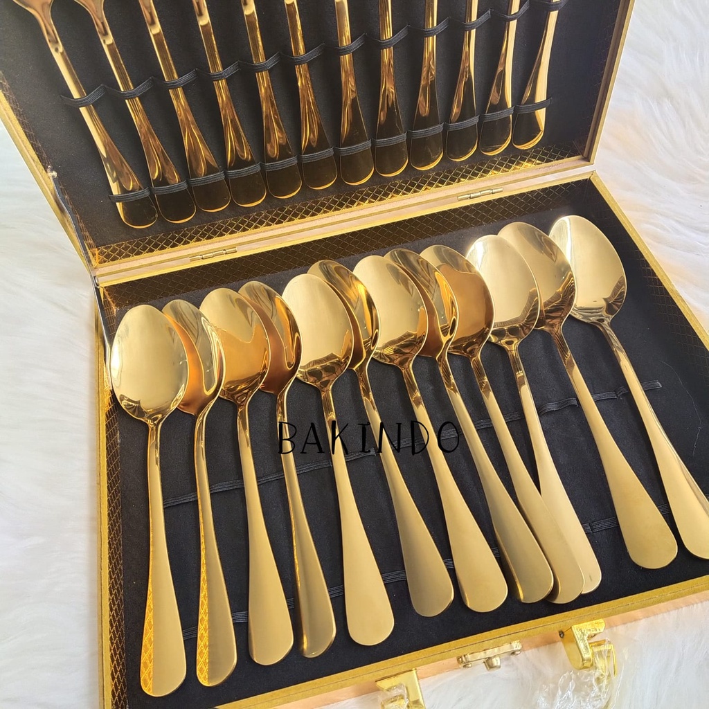 Jual Queensbakeware Elegant Cutlery Set Alat Makan Sendok Garpu 16/24 PCS | Shopee Indonesia