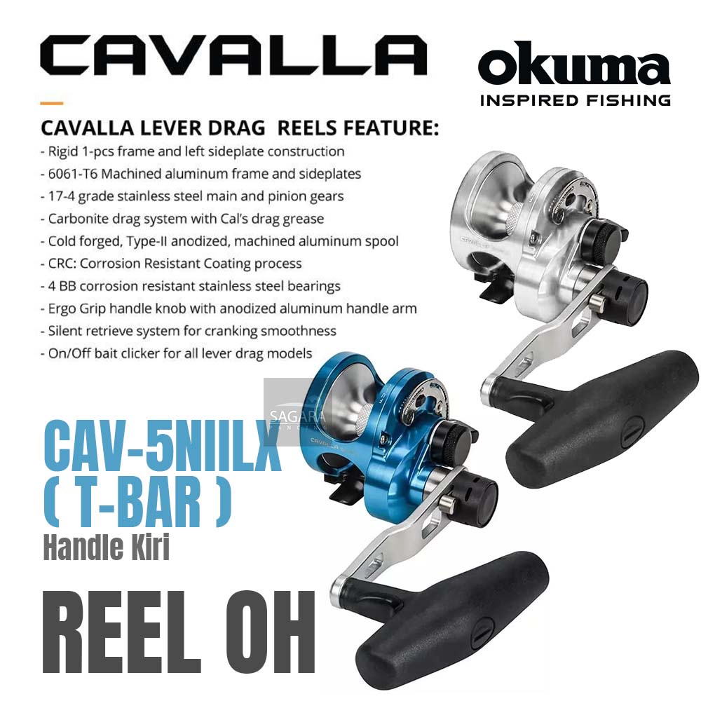 Jual Reel Okuma Cavalla Level Drag 2 Speed Reel Over Head Rell OH Reel ...