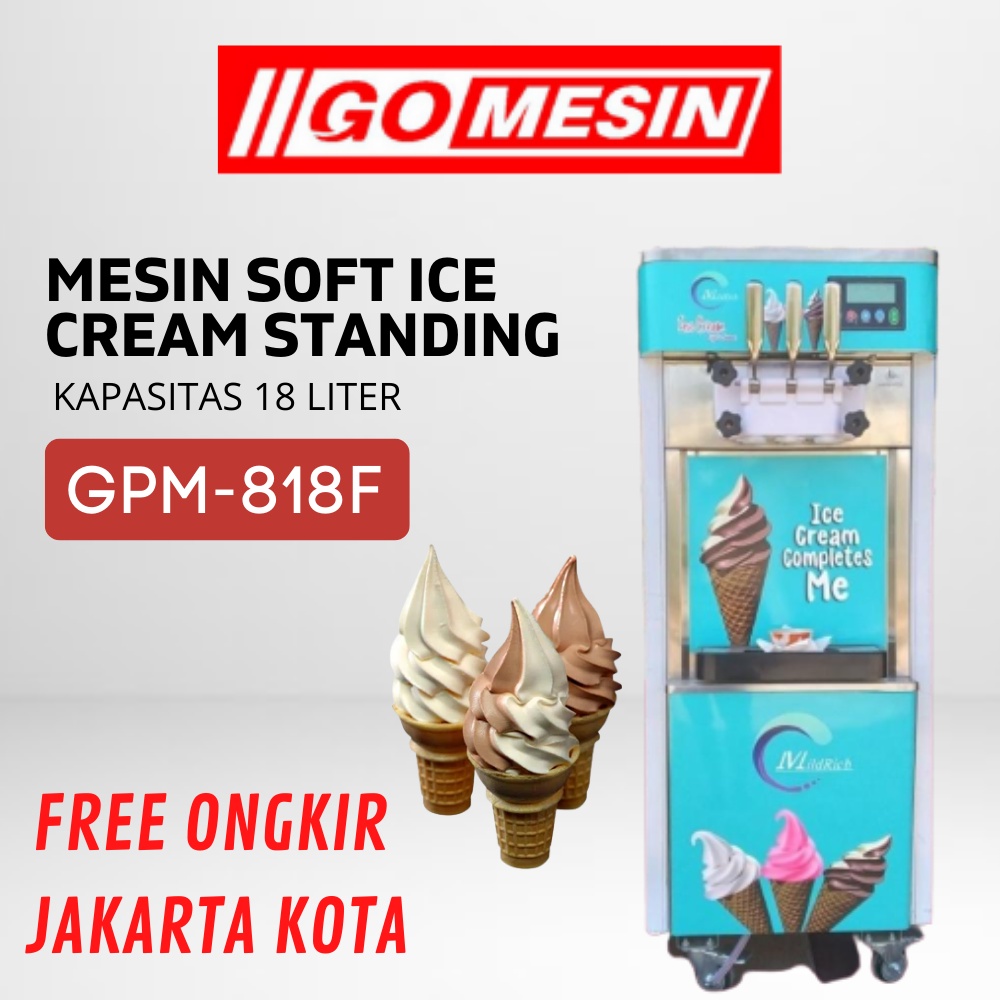 Jual Mesin Es Krim Gomesin GPM-818F Soft Ice Cream 3 Tuas Standing Original | Shopee Indonesia