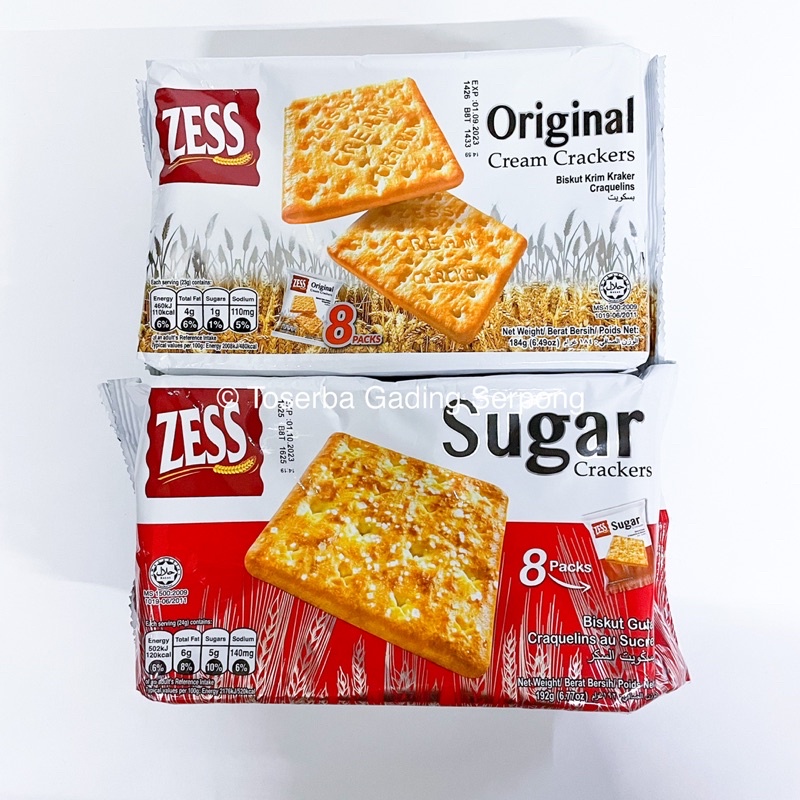 Jual Zess Cream Crackers (Original / Sugar Crackers) isi 8 sachet ...