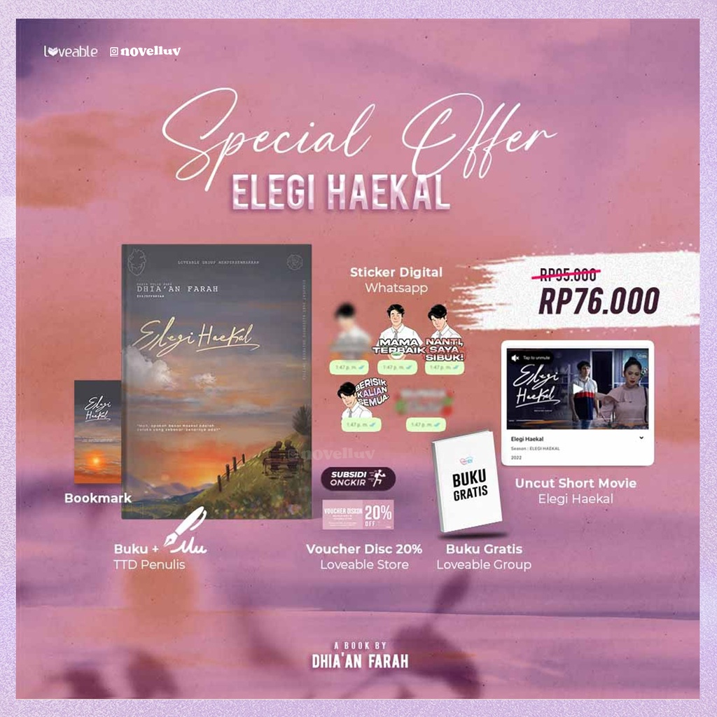 Jual Novel Elegi Haekal by Dhiaan Farah Novel AU Alternate Universe ...