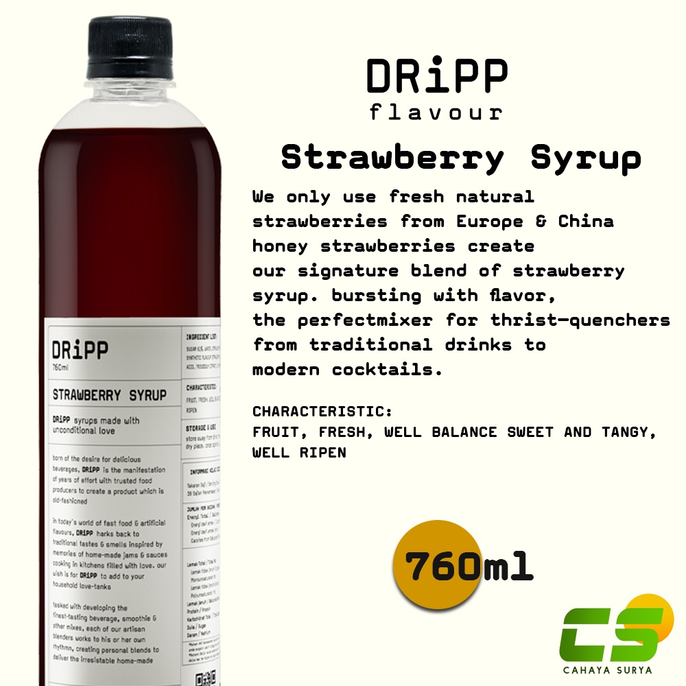 Jual Dripp Sirup / Syrup - Strawberry Syrup 760 ml ( Sirup Strawberry ...