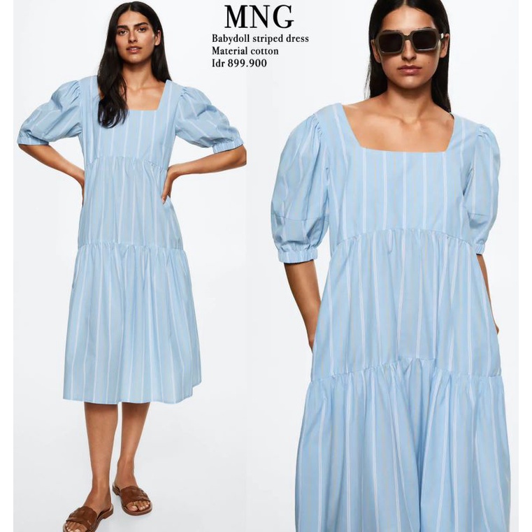 Jual M*ng** striped dress ( D 252 ) | Shopee Indonesia