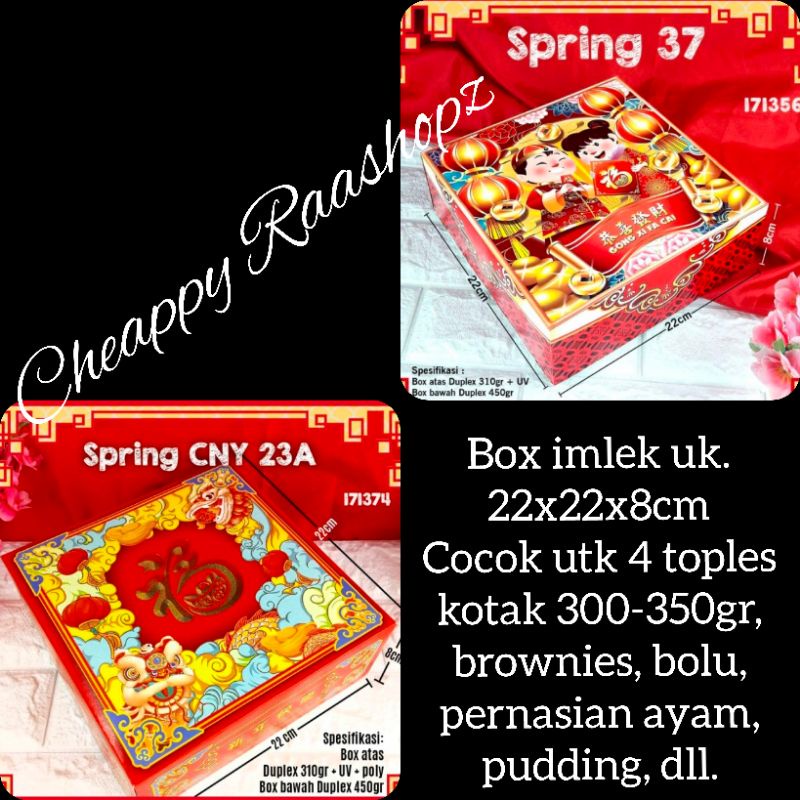 Jual Chinese New Year Box Imlek 22x22 x8cm Box Imlek Kue bOlu Box Imlek ...