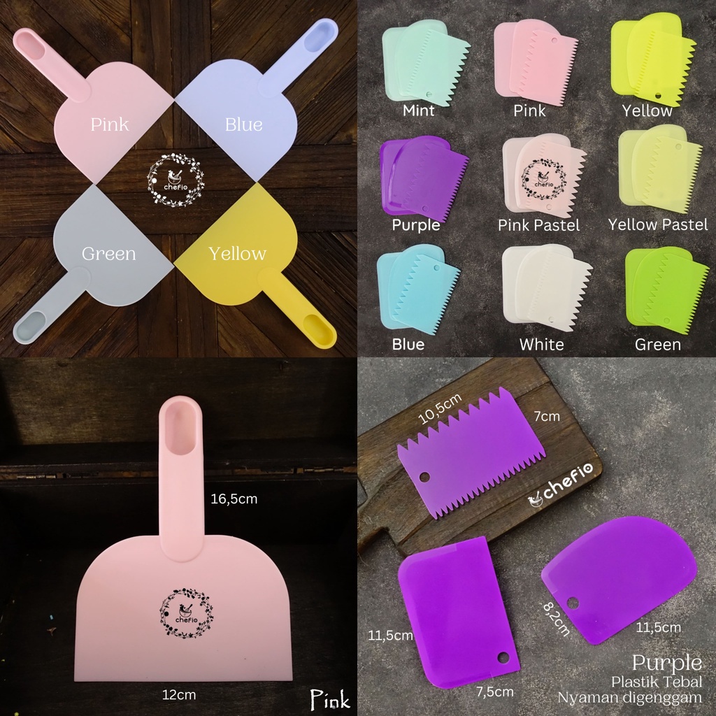 Jual Chefio Dough Scraper Shovel / Pisau Plastik Pemotong Adonan Roti ...
