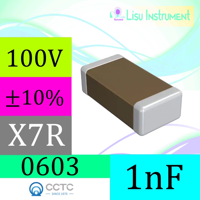 Jual 1nF ±10% 100V X7R 0603 1608(mm) SMD Multilayer Ceramic Capacitor ...