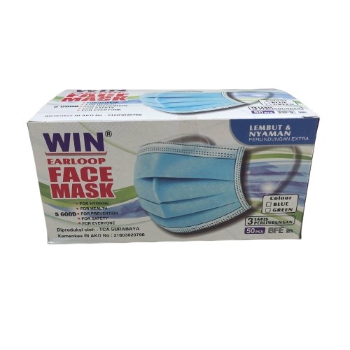 Jual MASKER EARLOOP 3 PLY WIN BOX ISI 50 PCS | Shopee Indonesia