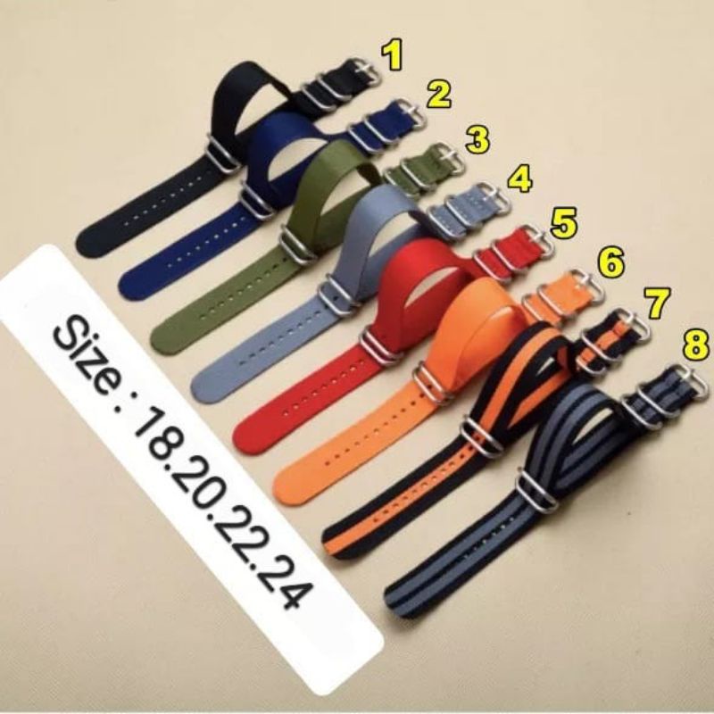 Jual Strap NATO Tali Canvas Nilon Zulu ring hitam premium TALI JAM ...
