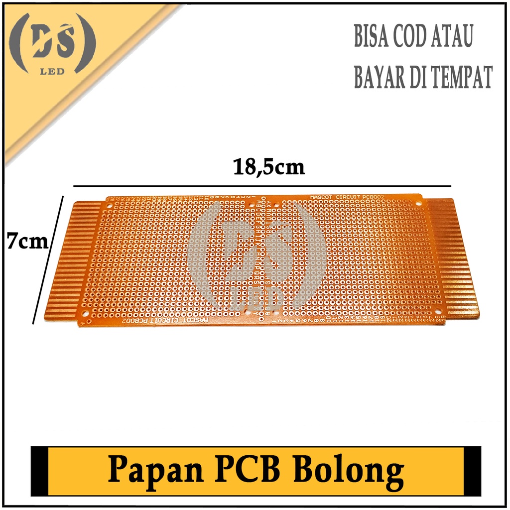 Jual Papan PCB Bolong / PCB Lubang IC Double Prototype 18.5x7cm ...