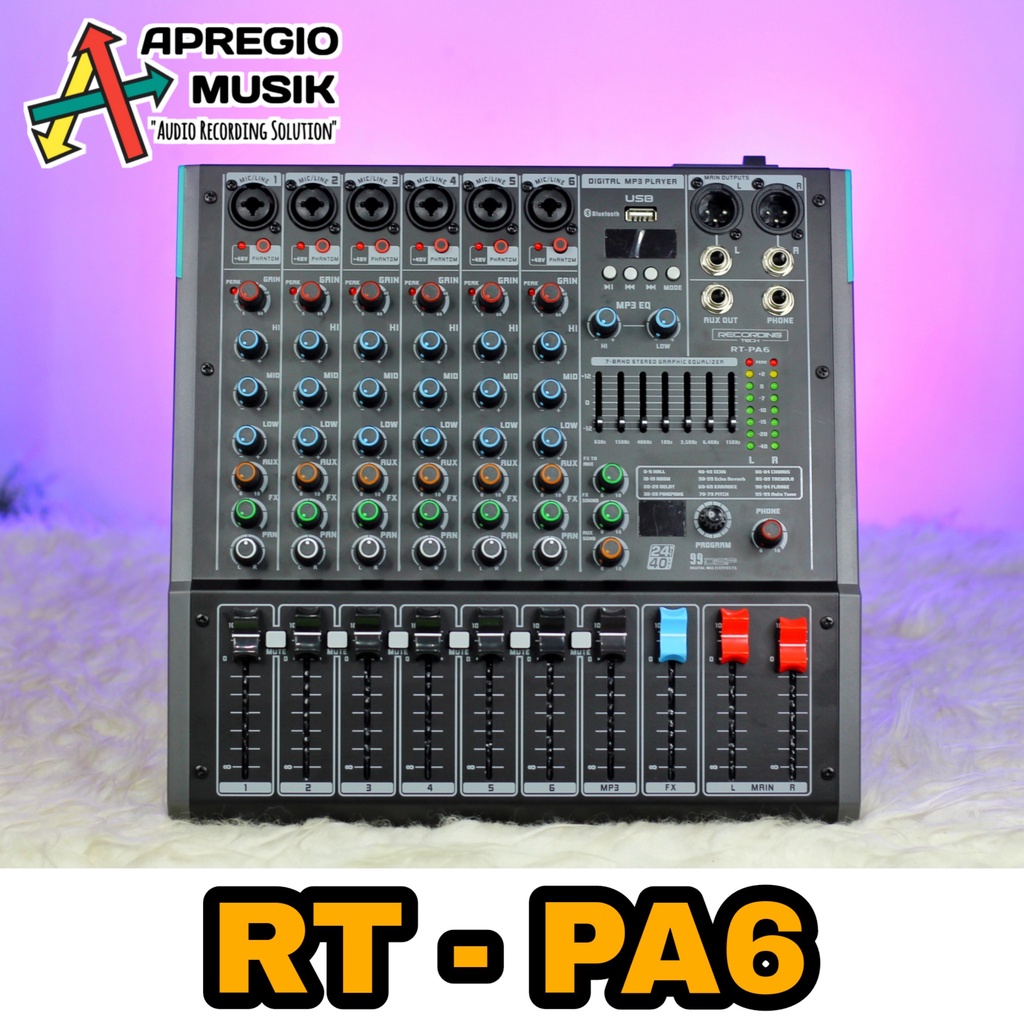 Jual Recording Tech RT-PA6 RT PA 6 Professional MIXER with USB | Shopee ...