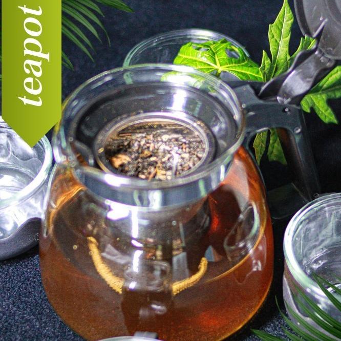 Jual Tempat Teh Poci Kaca Dengan Saringan Bening Kopi Teapot Serbaguna ...