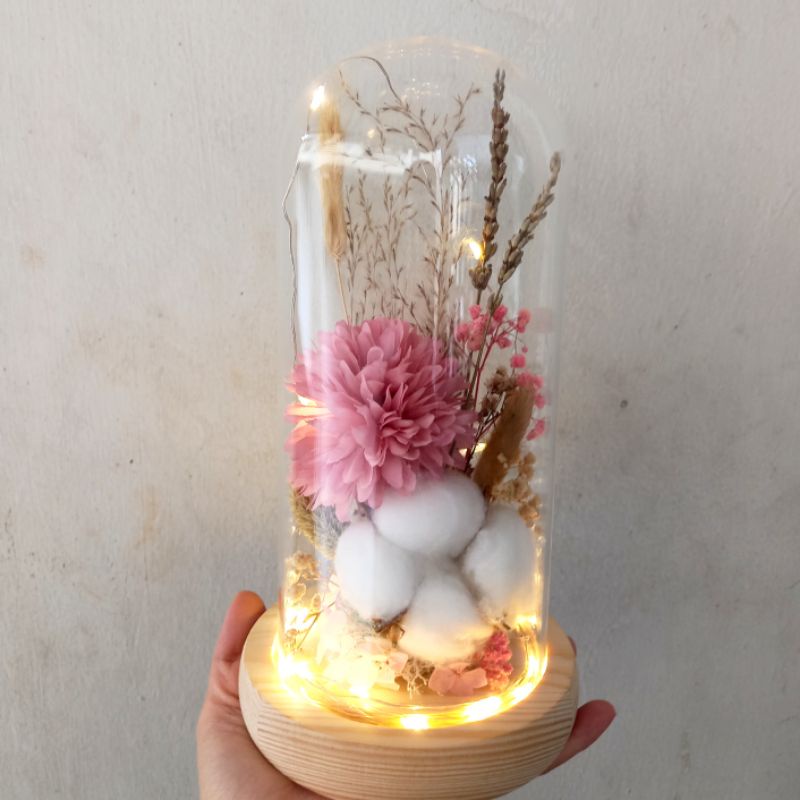 Jual Flower Dome Dried Flower Glass Dome | Pajangan Bunga Kering ...