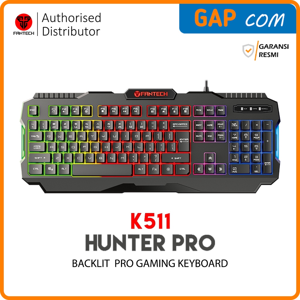 Jual Keyboard Gaming Fantech K511 Hunter Pro 3 Color Backlit Anti Ghost | Shopee Indonesia