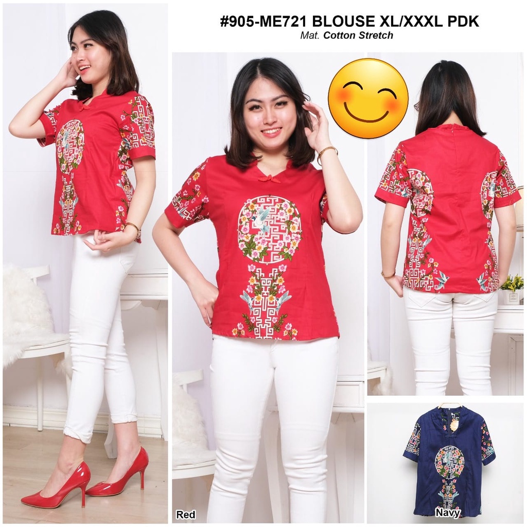 Jual Atasan Batik Sincia Merah / Biru | Shopee Indonesia
