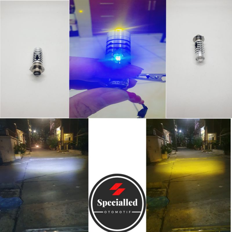 Jual Lampu utama Led H6 laser jauh dekat putihkuning plus senja biru | Shopee Indonesia
