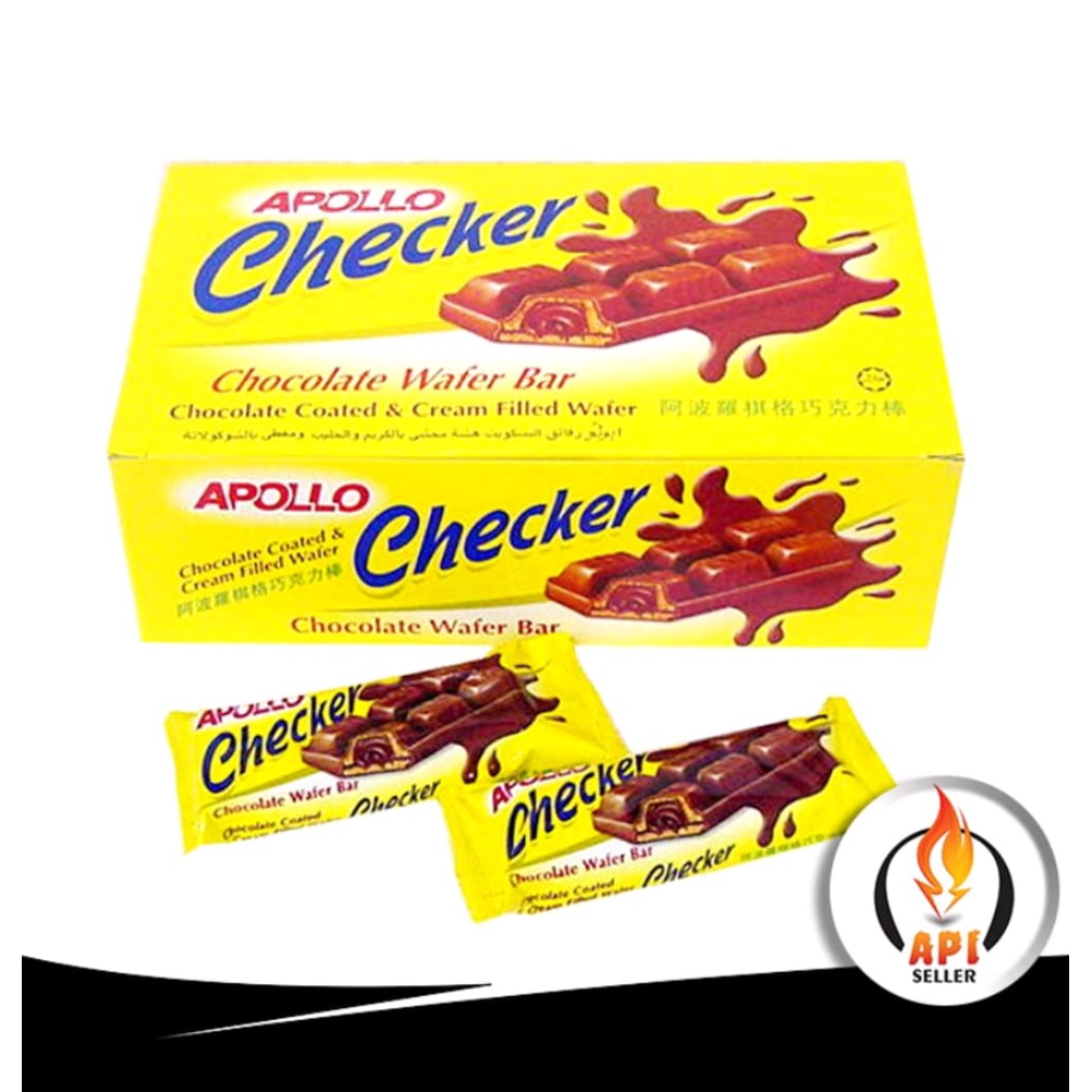 Jual Apollo Checkers Chocolate Wafer 24 pcs | Shopee Indonesia