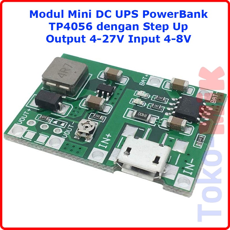Jual Modul Mini DC UPS Lithium 18650 PowerBank TP4056 Step Up MT3608 ...