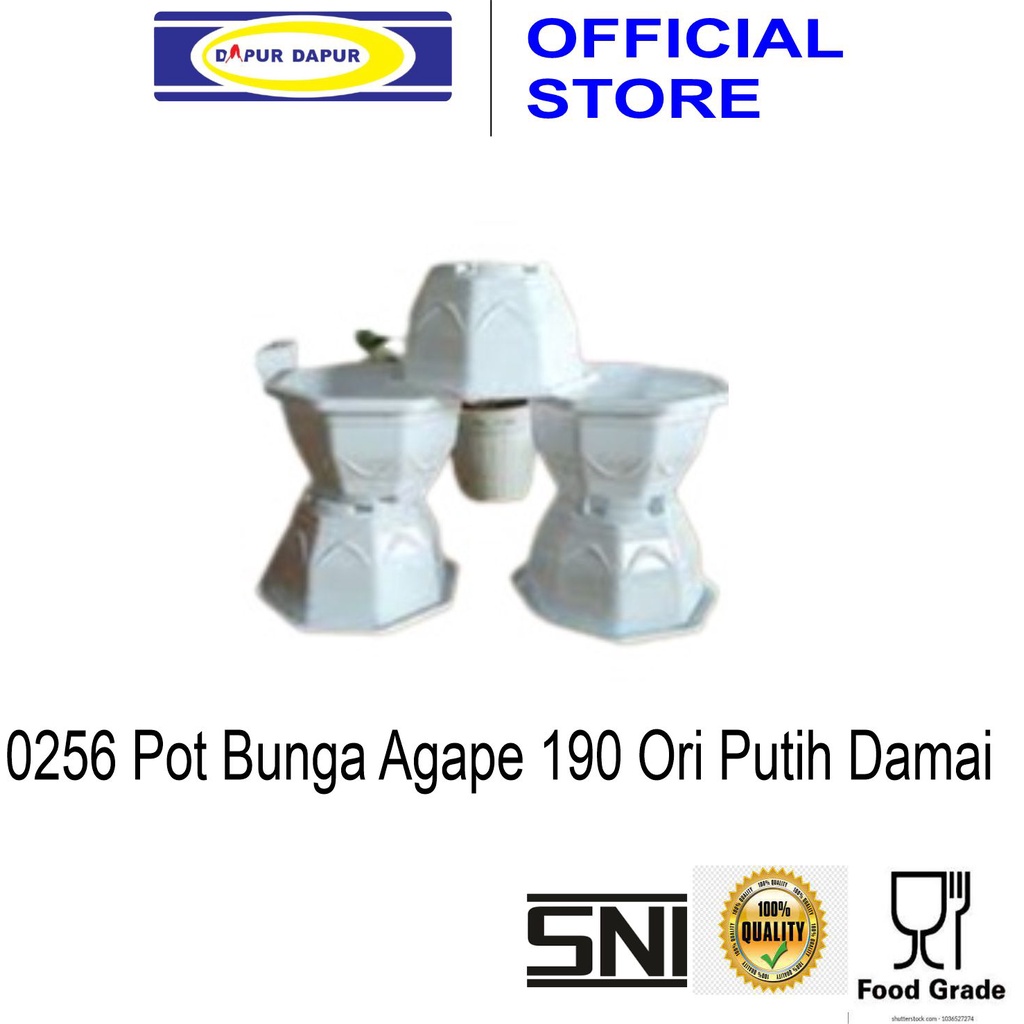 Jual 0256 Pot Bunga Agape 190 Ori Putih Damai | Shopee Indonesia