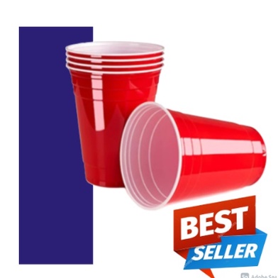 Jual Set 450Ml Red Disposable Plastic Party Cup Bar Restaurant ...