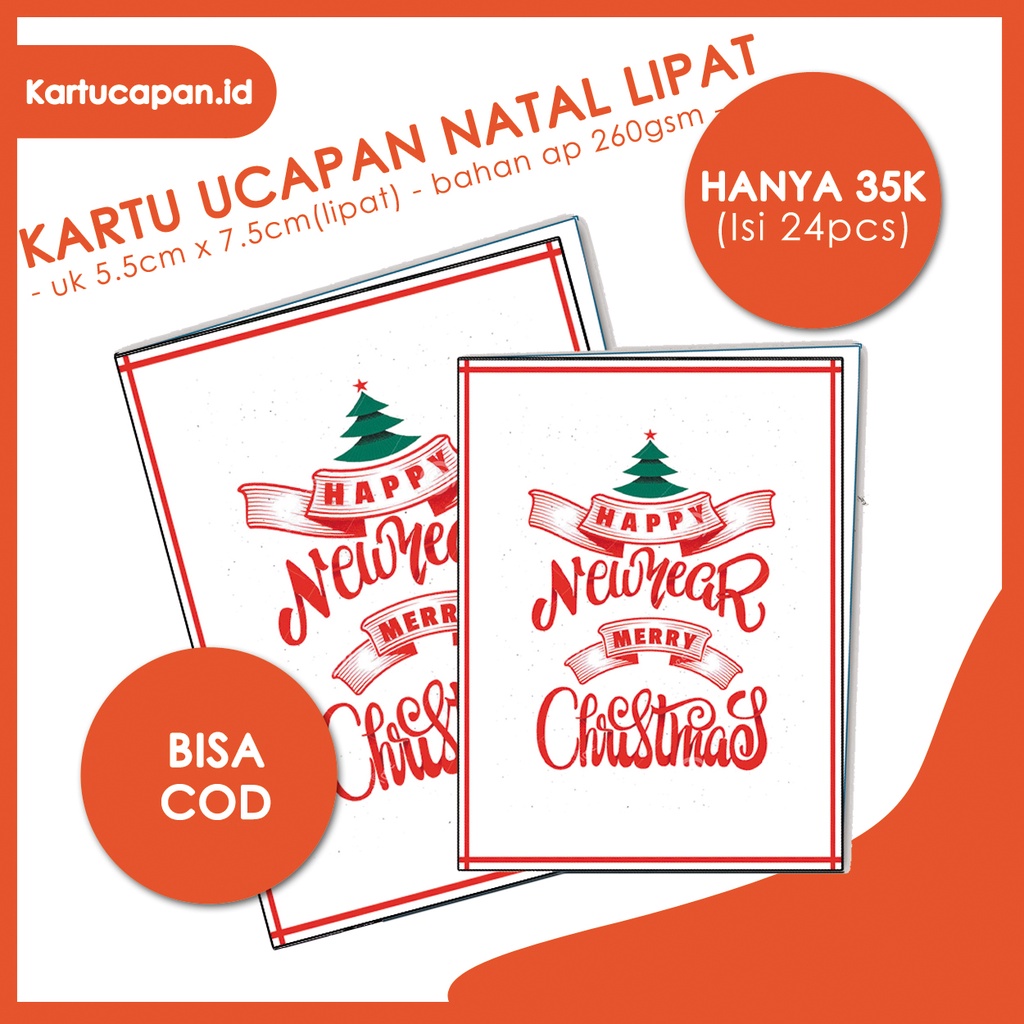 Jual (24 PCS) KARTU UCAPAN MERRY CHRISTMAS / KARTU UCAPAN NATAL ...