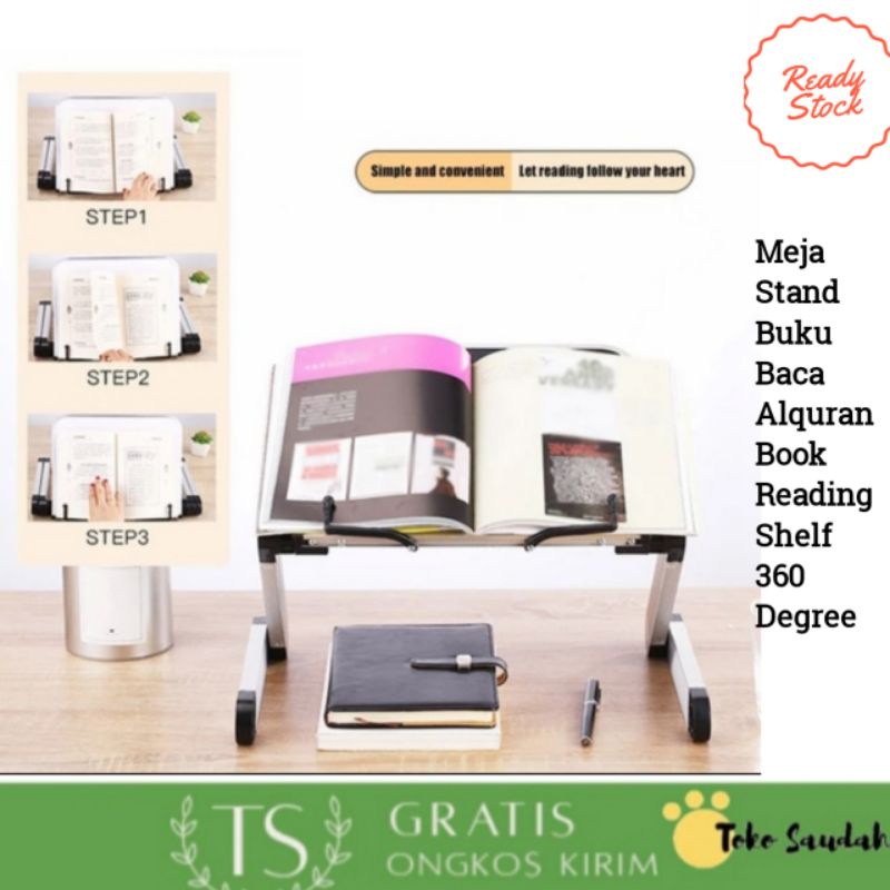 Jual Meja Stand Buku Baca Alquran Penyangga BukuBook Reading Shelf 360 ...