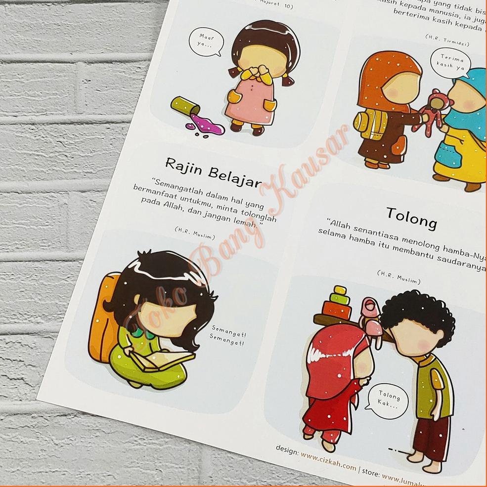 Jual Poster Pendidikan Anak Muslim Akhlak Anak Muslim "MK.18Oc22ғ ...