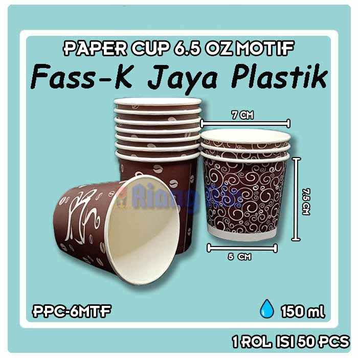 Jual Paper Cup Motif 6,5oz / Gelas Kertas Kopi 6.5 Oz Tahan Panas (isi 50pcs) 6,5 oz | Shopee ...