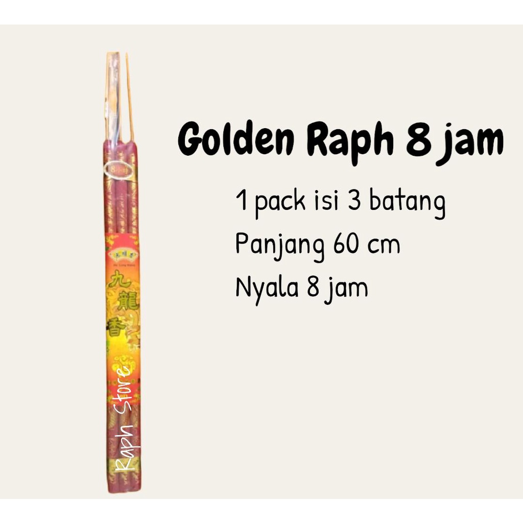 Jual Dupa Hio Golden Raph Naga Emas 8 Jam Isi 3 Batang | Shopee Indonesia