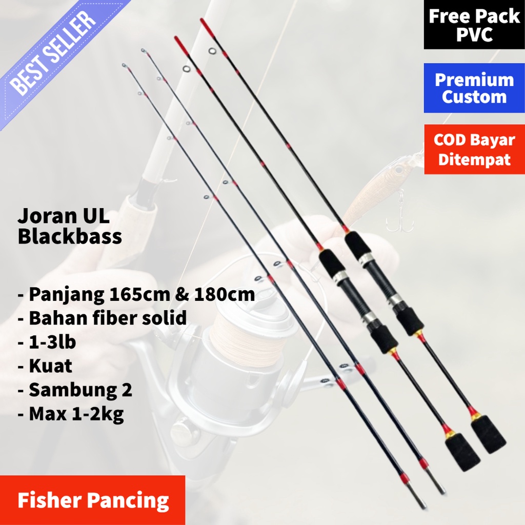 Jual Joran Pancing Ul UltraLight Lentur Fiber Solid Ajiro Blackbass 165 180 Original Termurah ...