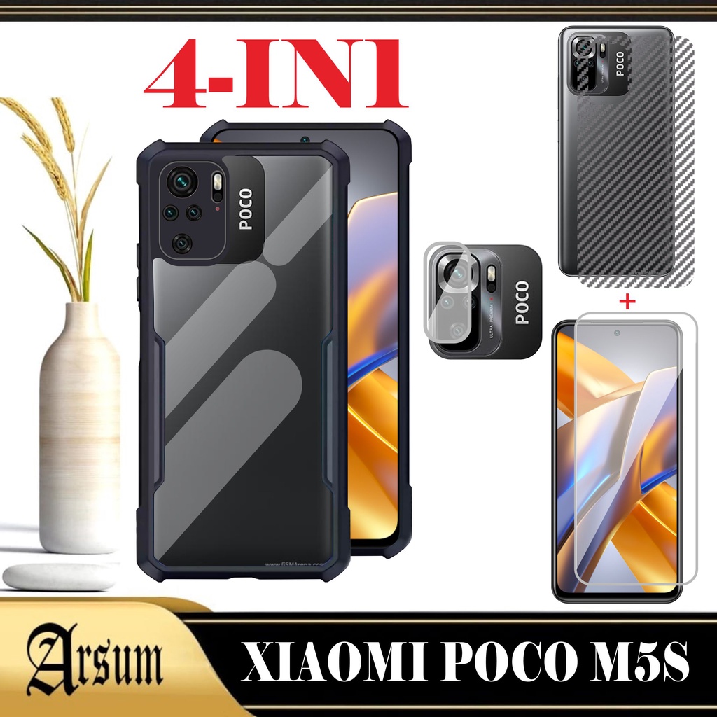 Jual Paket 4in1 Casing Transparan Xiaomi Poco M5s 2022 POCO X5 PRO 5G ...