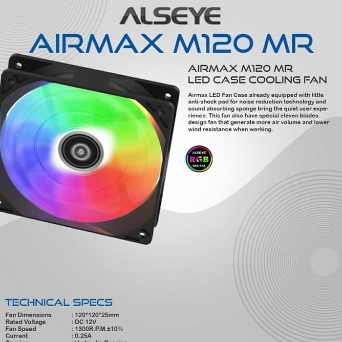 Jual Alseye Fan Casing Alseye Airmax M-120 MR Fan Casing 12cm RGB ...