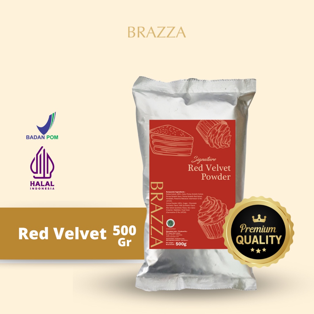 Jual Bubuk Minuman Premium Red Velvet Powder 500 Gr - Brazza Signature ...