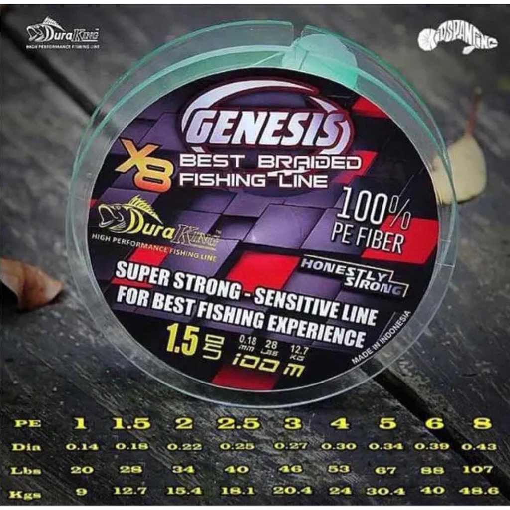 Jual PE DURAKING GENESIS X8 100m CONECTION | Shopee Indonesia