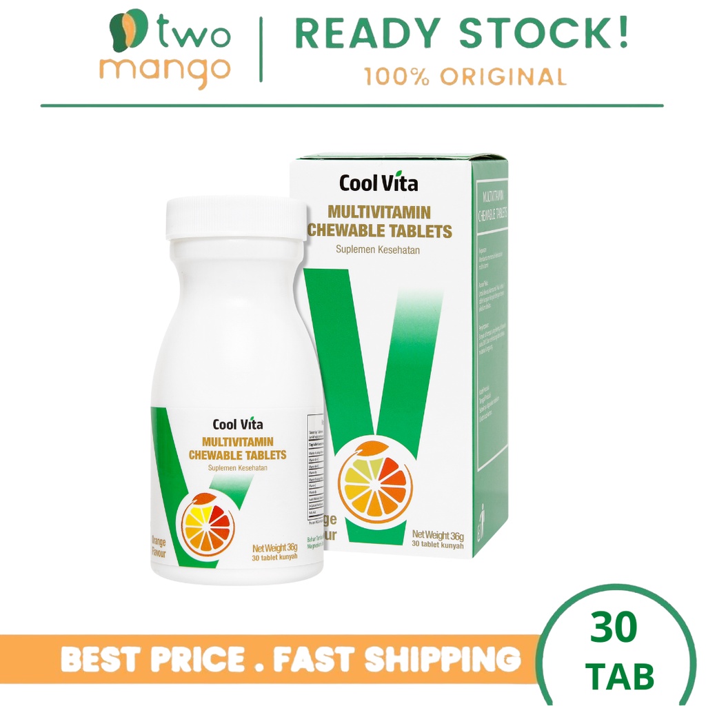 Jual COOL VITA MULTIVITAMIN CHEWABLE ORANGE 30 TAB | Shopee Indonesia