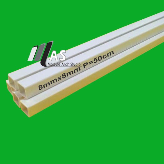 Jual Promo Abs Square Tube 8Mm Length 50Cm / Maket Pipa Kotak Kosong ...